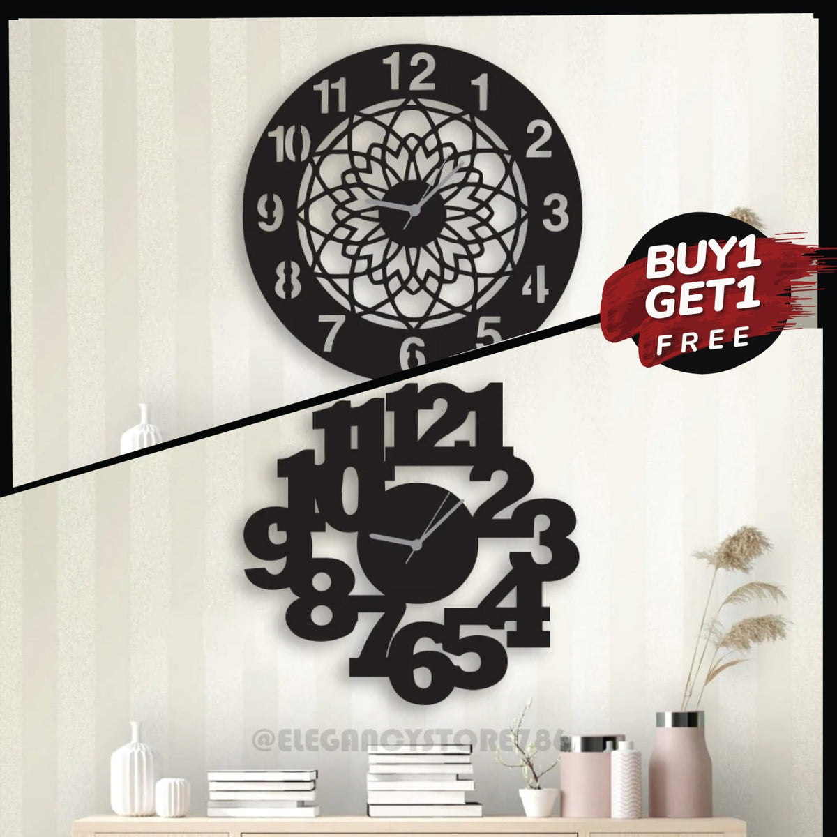 Wooden Wall Clock Combo 10 – elegancystore.com