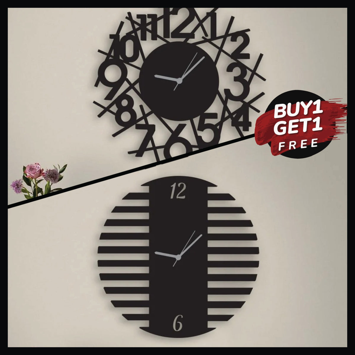 Wooden Wall Clock Combo 6 – elegancystore.com