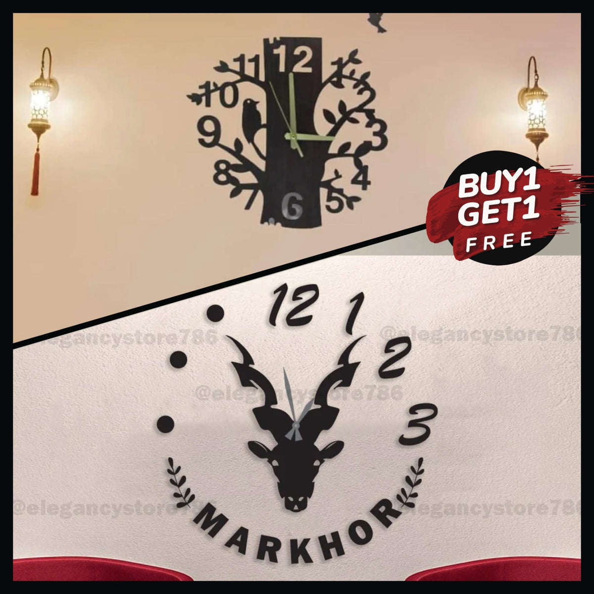 Wooden Wall Clock Combo 2 – elegancystore.com