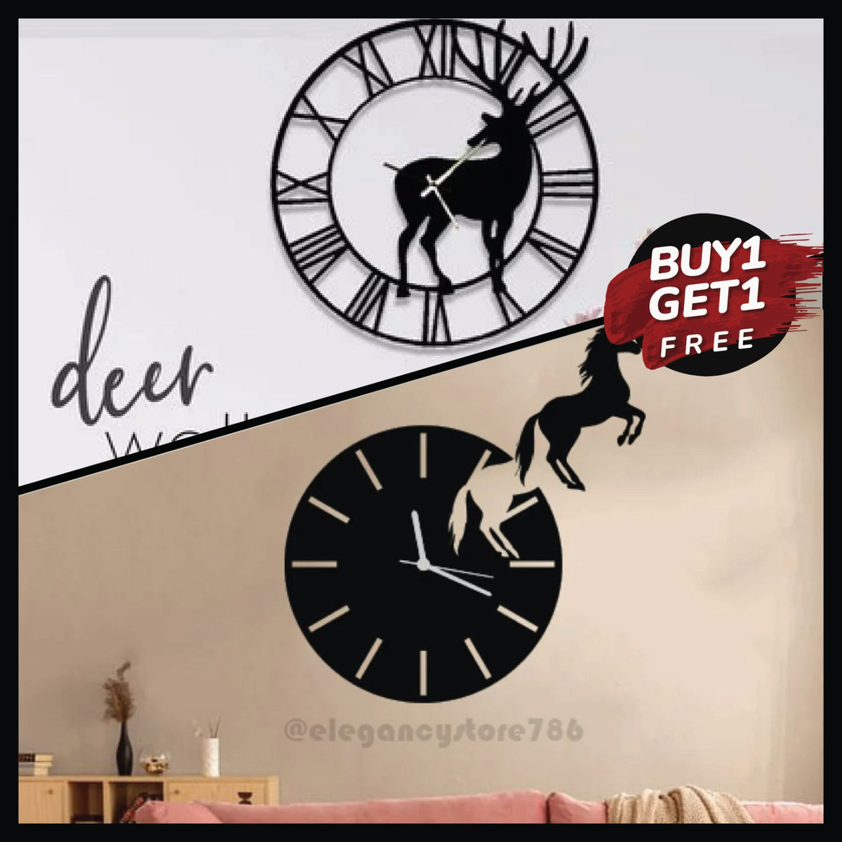 Wooden Wall Clock Combo 22 – elegancystore.com
